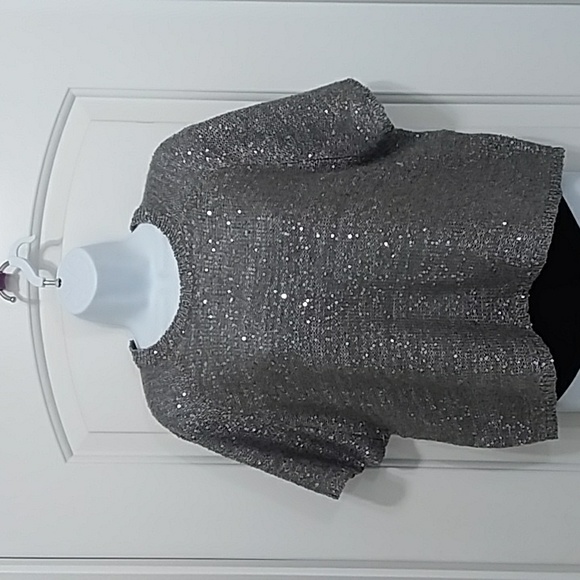 Route 66 | Shirts & Tops | 52 Route 66 Silver Sequin Sparkle Sweater ...